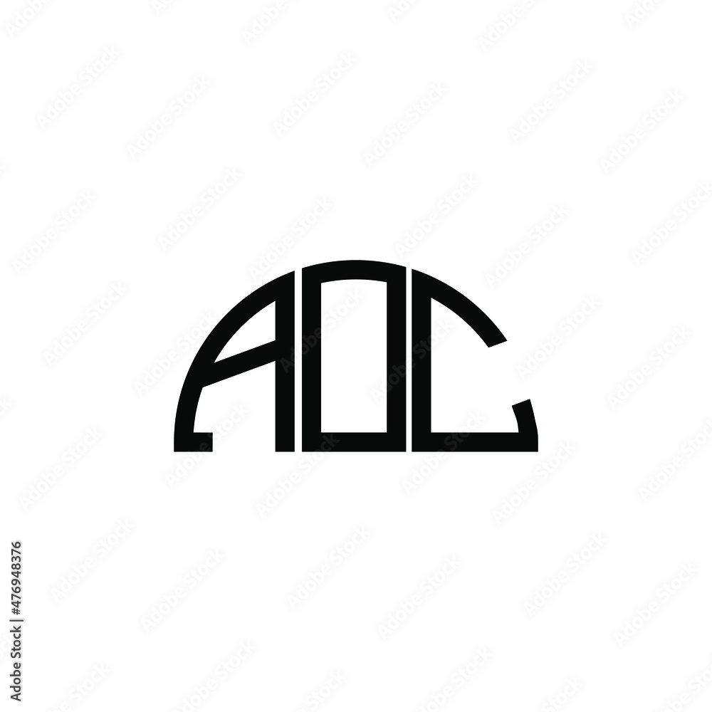 AOC letter logo design on white background. AOC creative initials ...