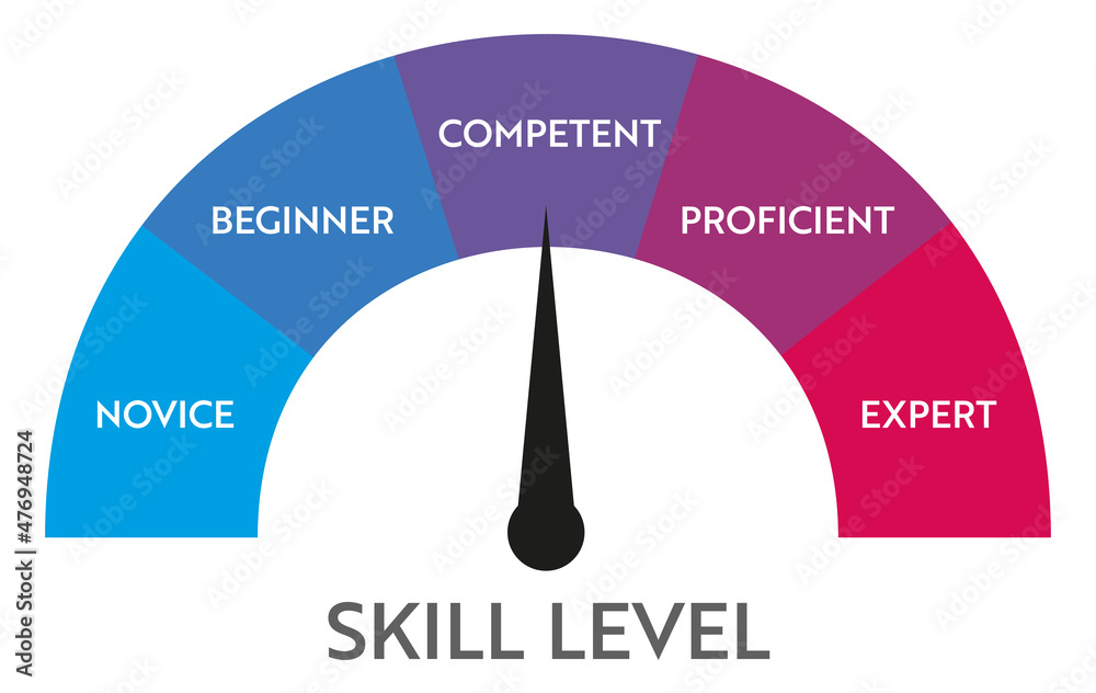 Skill level meter indicator. Business vector chat infographic ...