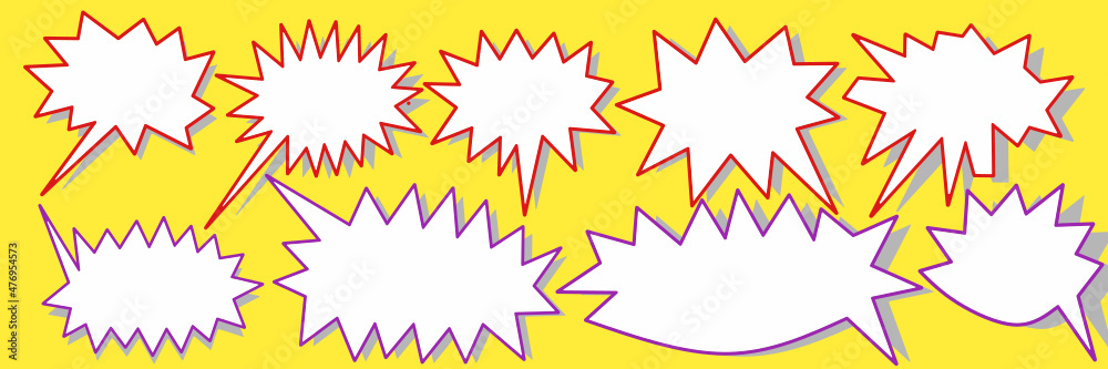 Vetor de Comic Callout Clipart Bundle Pack Collection with Soft Shadow ...