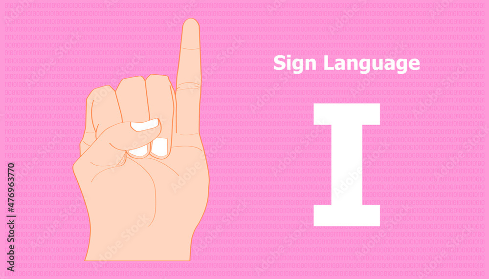 sign language alphabet I for communication. vector illustration eps10 ...