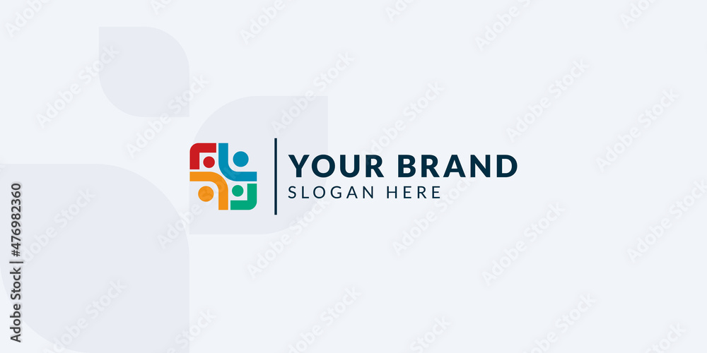 Community man logo vector icon isolated Stock Vector | Adobe Stock