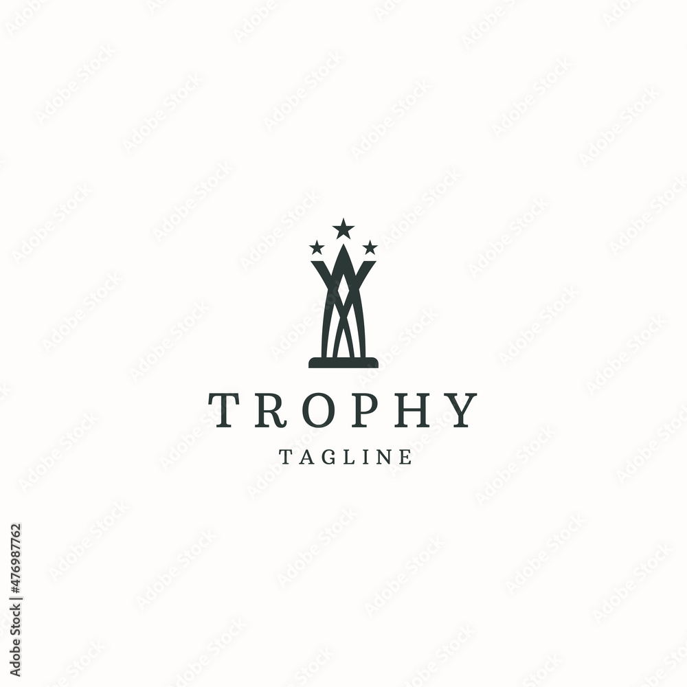 Trophy logo icon design template flat vector illustration Stock Vector ...
