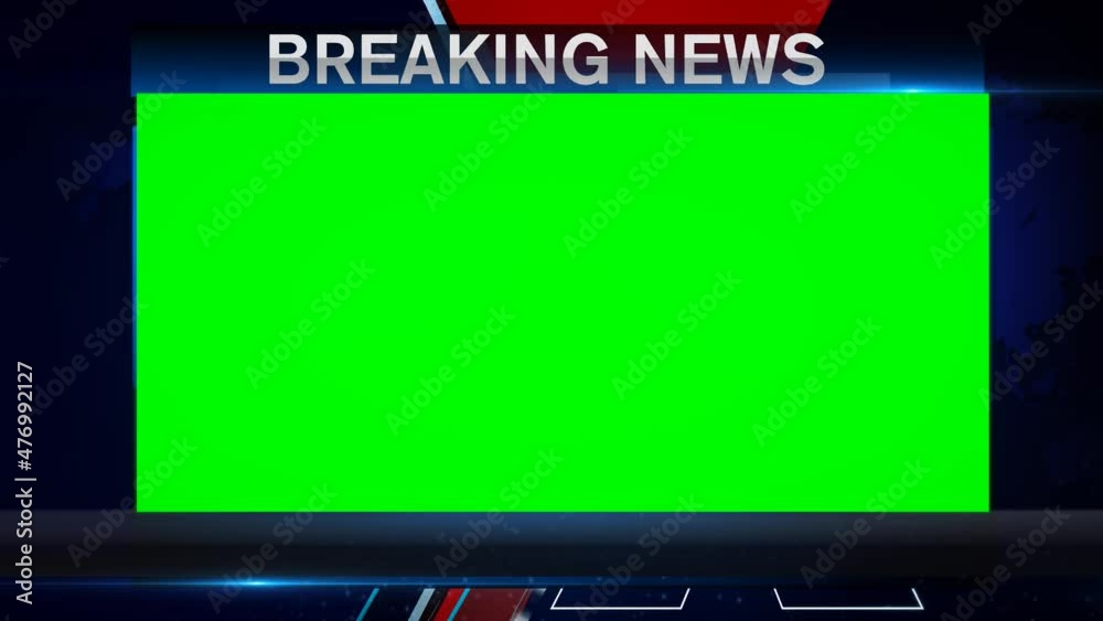 Breaking News Green Screen Template 3D rendering background with green ...