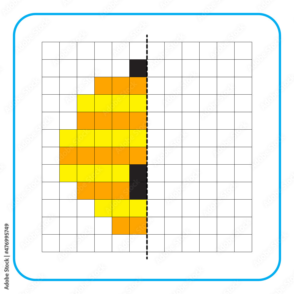 Picture reflection educational game for kids. Learn to complete ...