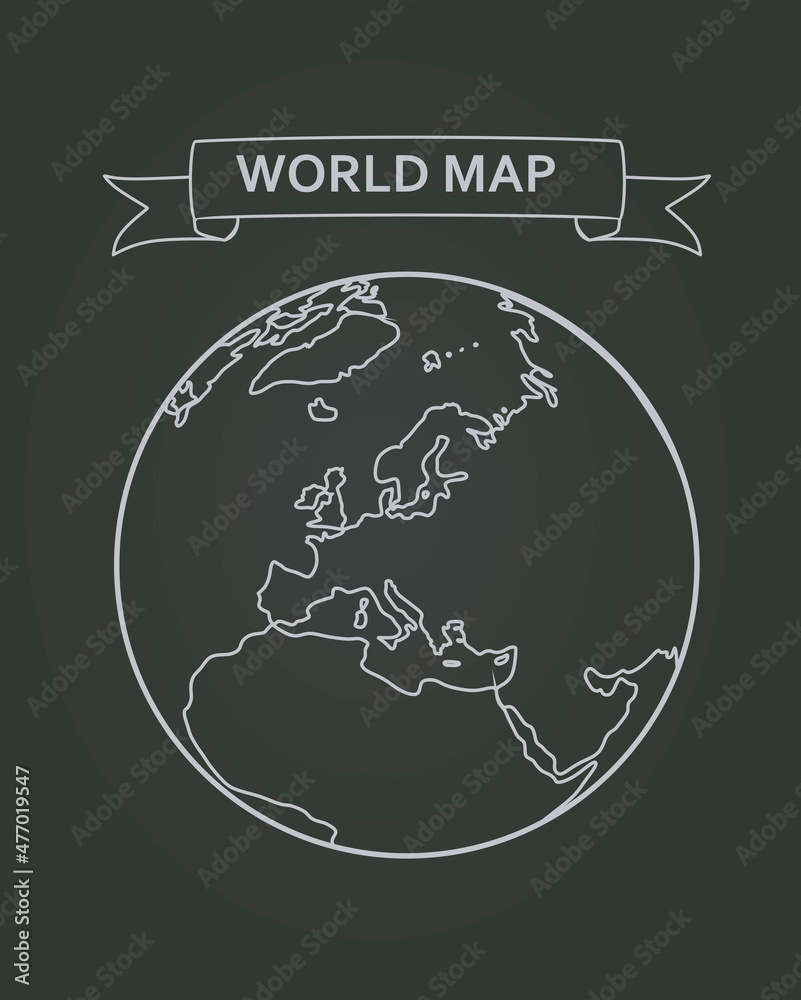 World map outline. vector illustration Stock Vector | Adobe Stock