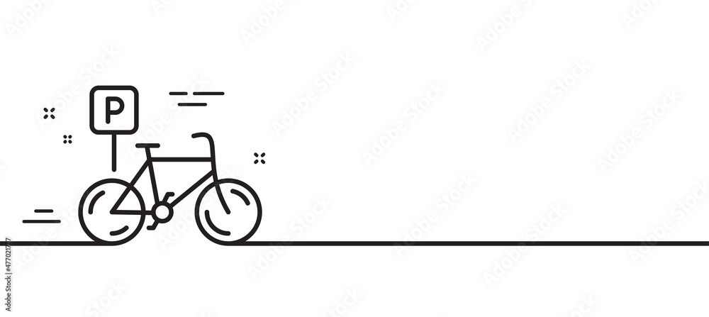 Bicycle parking line icon. Bike park sign. Public transport place ...