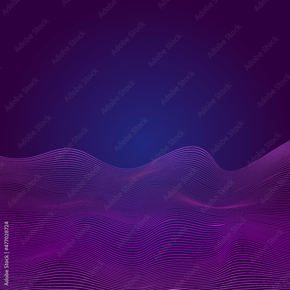 Purple Big Data Stream. Light Tech Banner. Binary matrix background ...