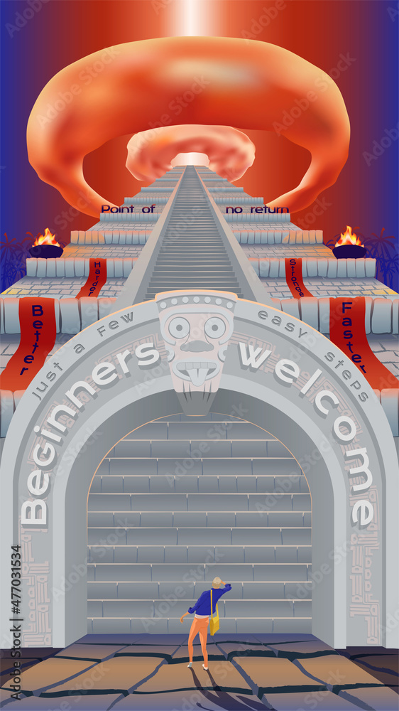 Beginners welcome. A confused beginner in front of the pyramid of ...