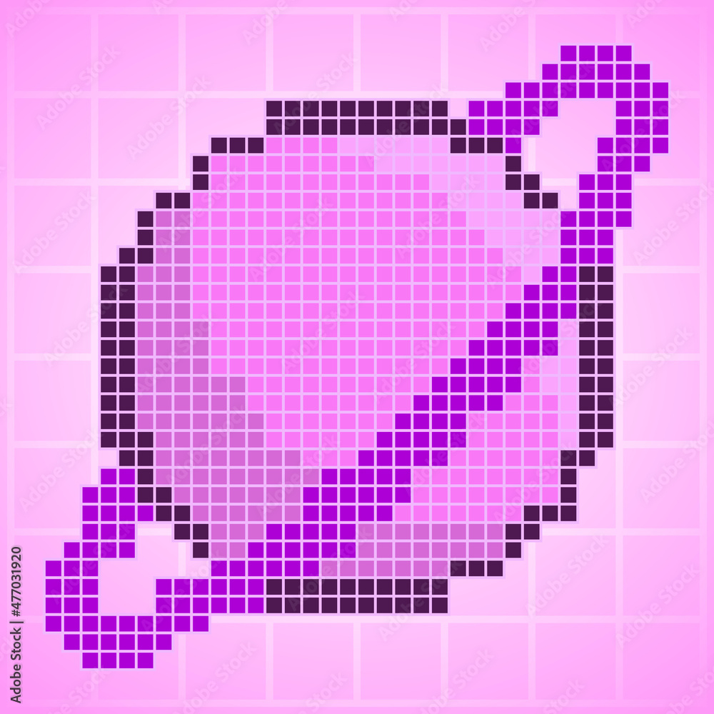 purple planet pixel art vector illustration Stock Vector | Adobe Stock