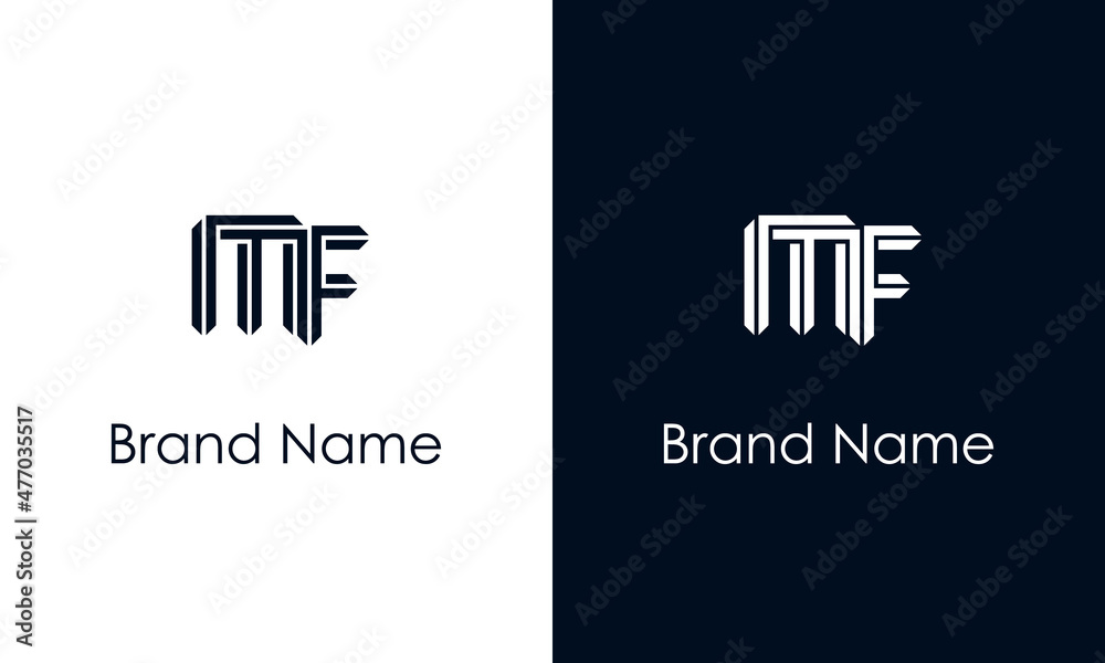 Minimalist abstract letter MF logo. Stock Vector | Adobe Stock