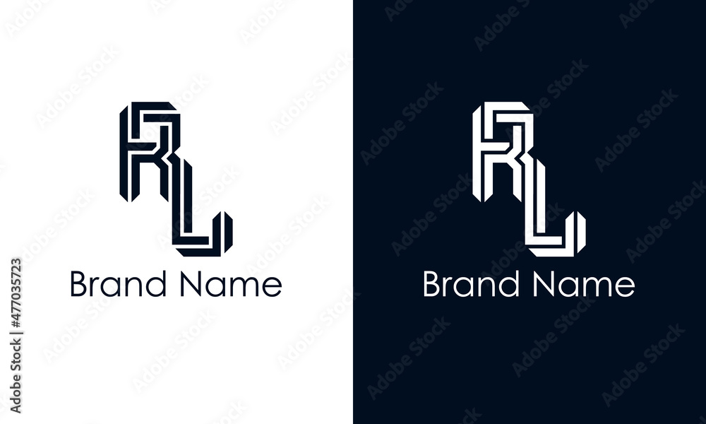 Minimalist abstract letter RL logo. Stock Vector | Adobe Stock