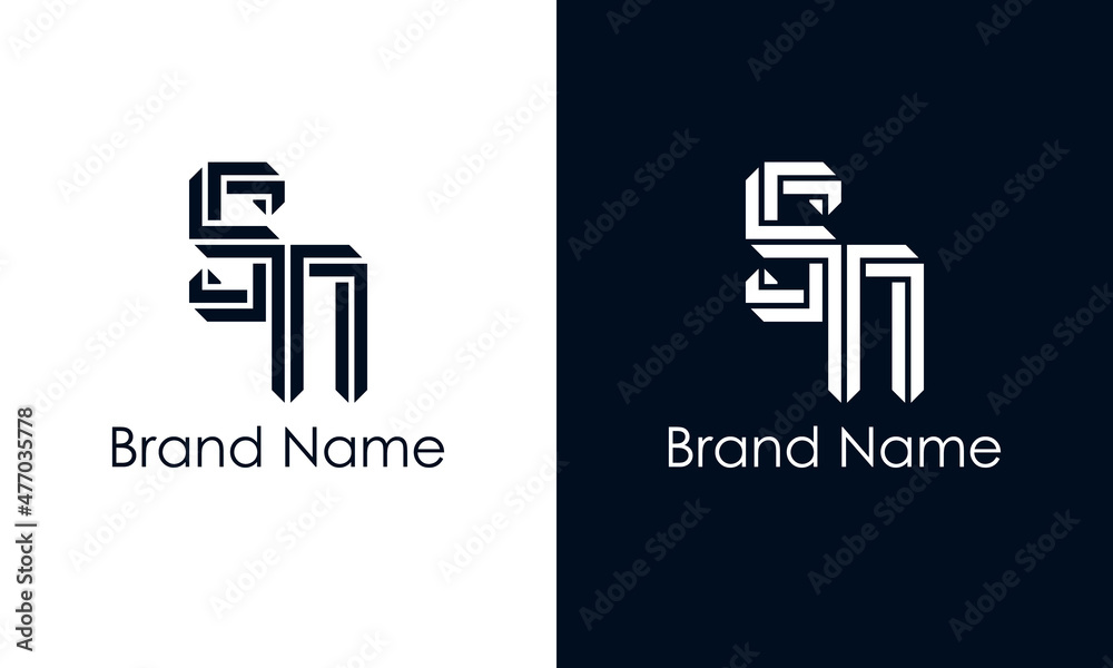 Minimalist abstract letter SN logo. Stock Vector | Adobe Stock