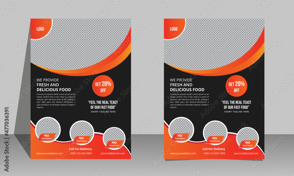 Food Flyer Design For Your Food Company, Restaurant. Layout space for ...