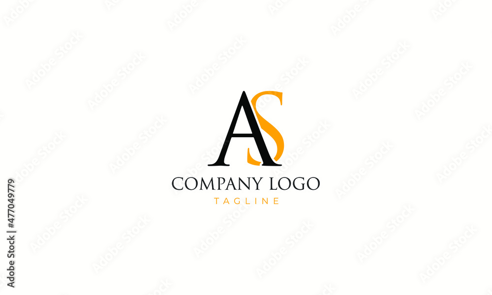 Alphabet letters Initials Monogram logo AS, AS INITIAL, AS letter Stock ...