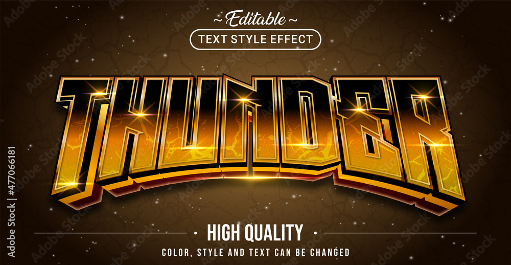 Editable text style effect -Thunder text style theme. Stock Vector ...