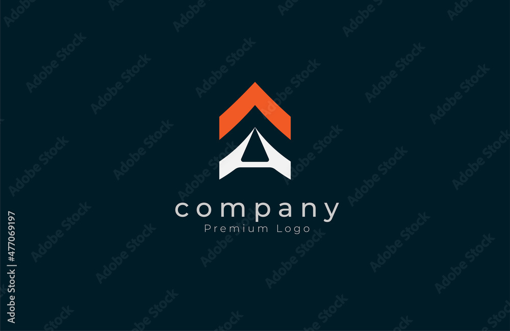 Initial A Roof Logo. minimalist letter A with roof design logo. vector ...