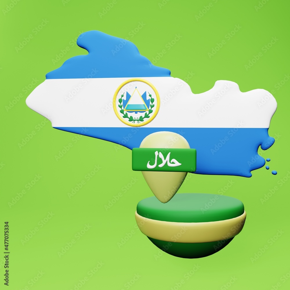 3d rendering of halal locations and tours in El Salvador for Eid Al ...