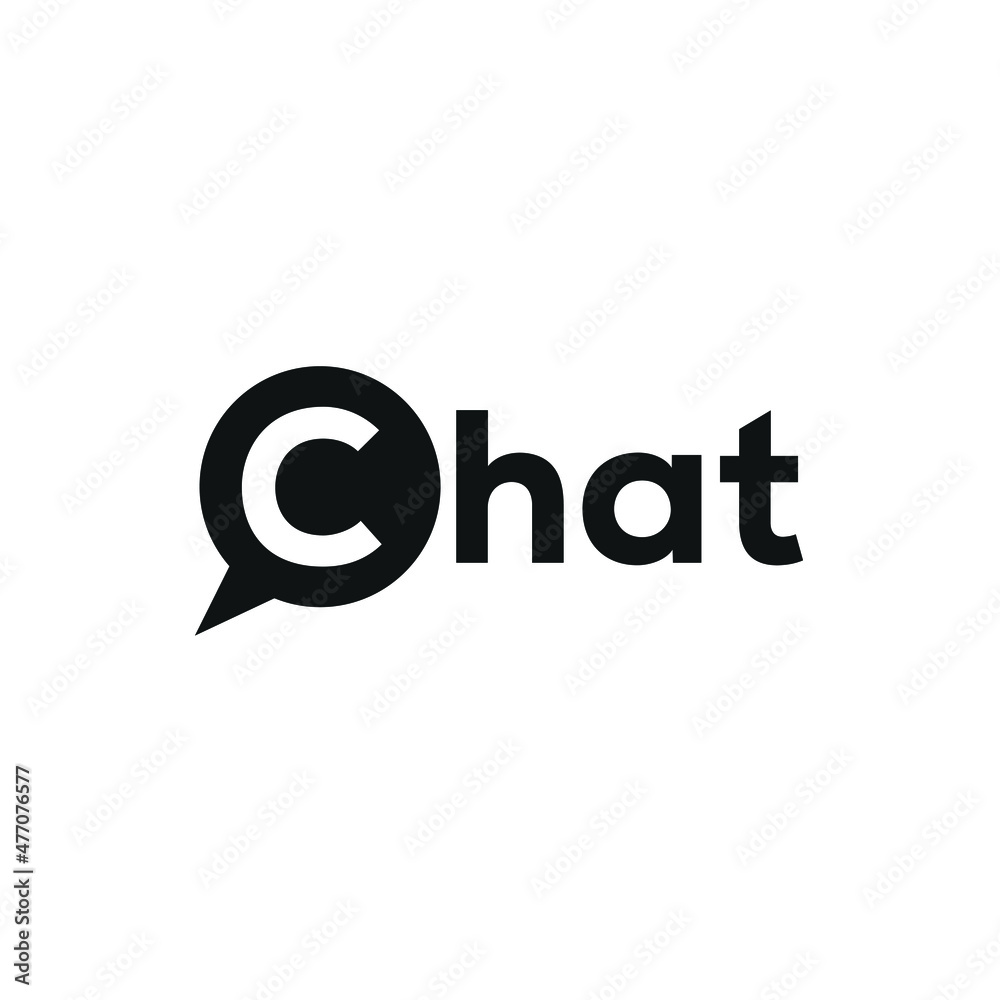 Text Logo Typography Chat, Symbol Message Talk Communication Logo ...