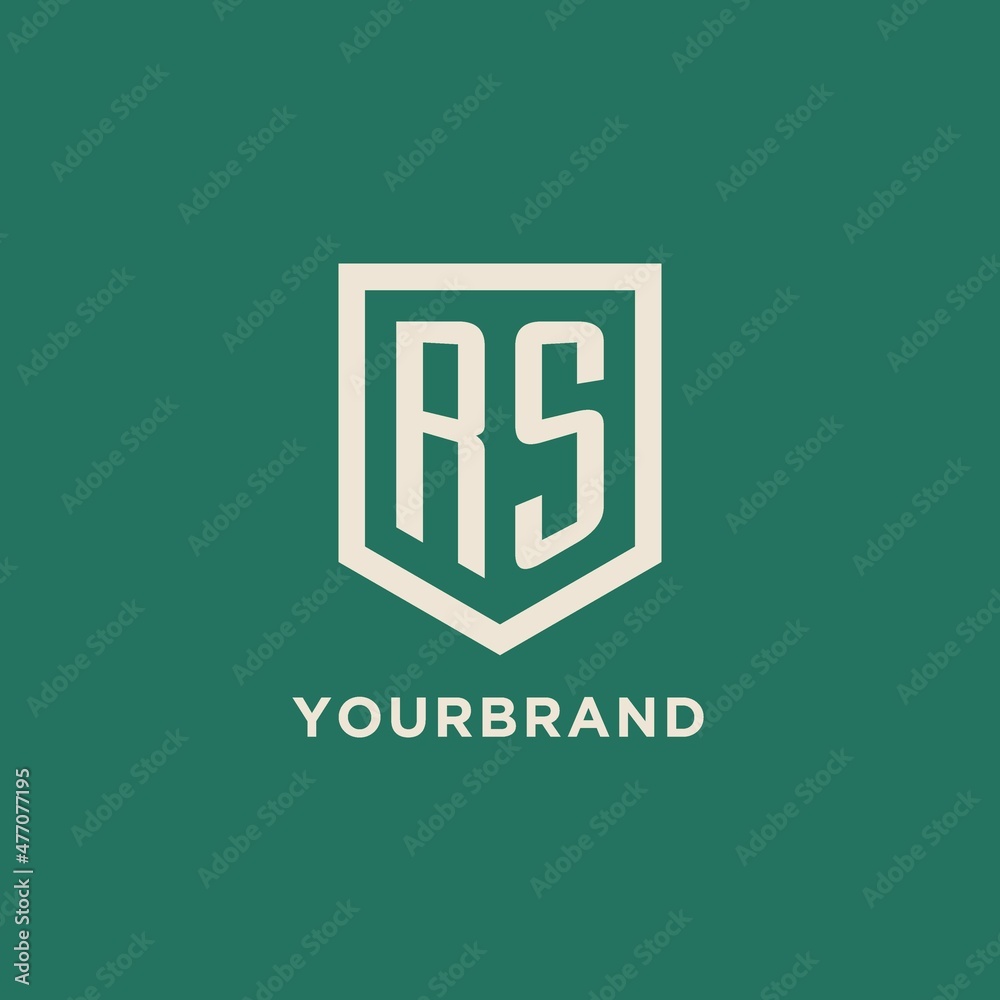 RS initial logo monogram shield geometric shape design Stock Vector ...