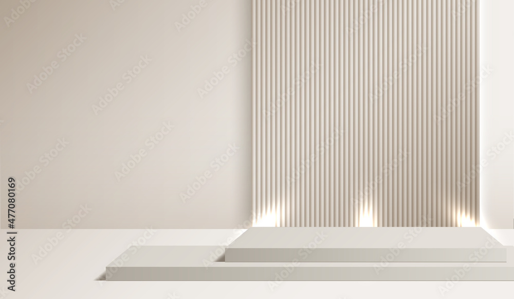 Cosmetic light brown background and premium podium display for product ...