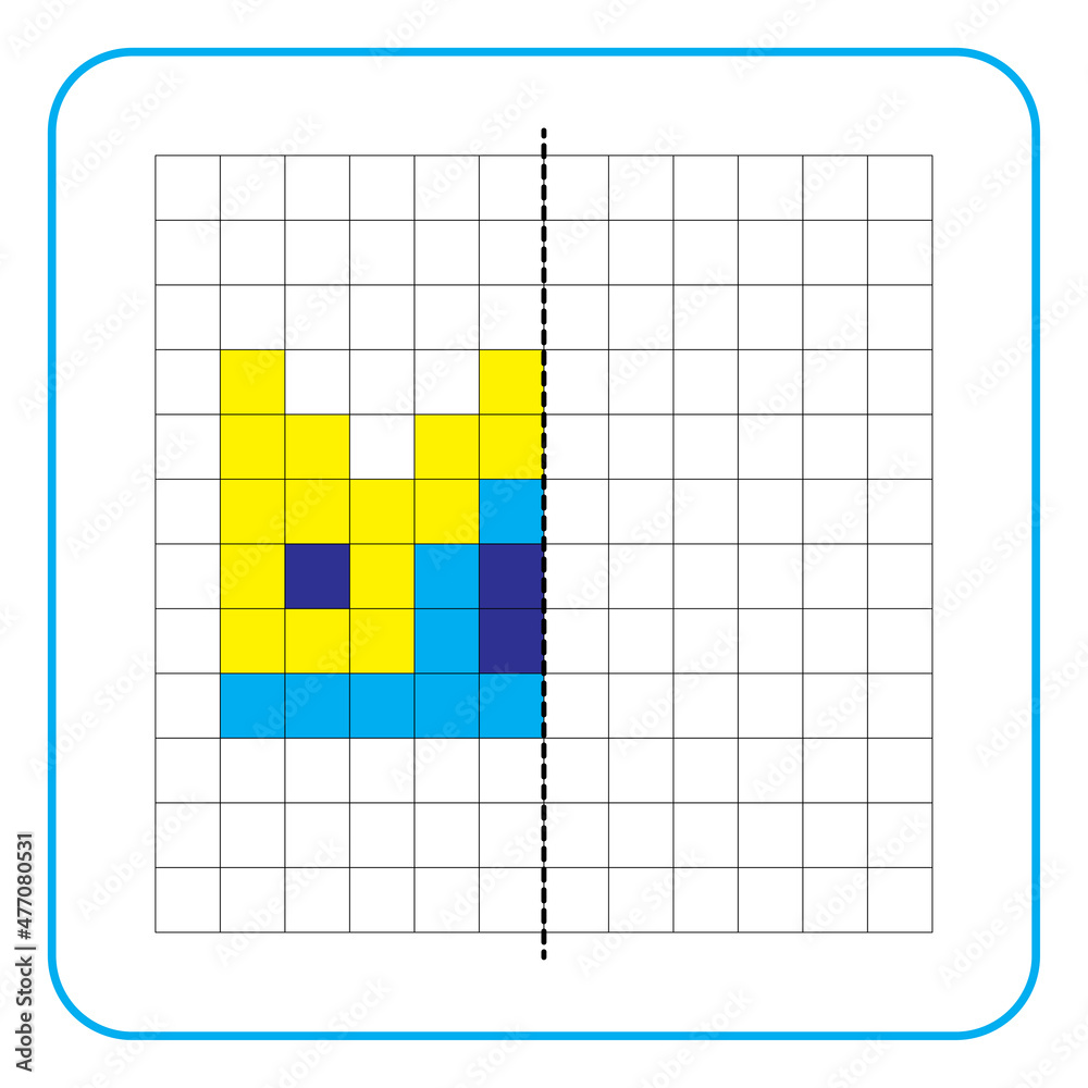 Picture reflection educational game for kids. Learn to complete ...
