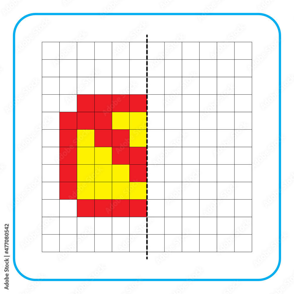 Picture reflection educational game for kids. Learn to complete ...