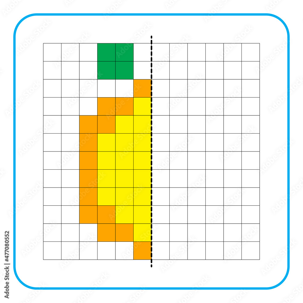 Picture reflection educational game for kids. Learn to complete ...