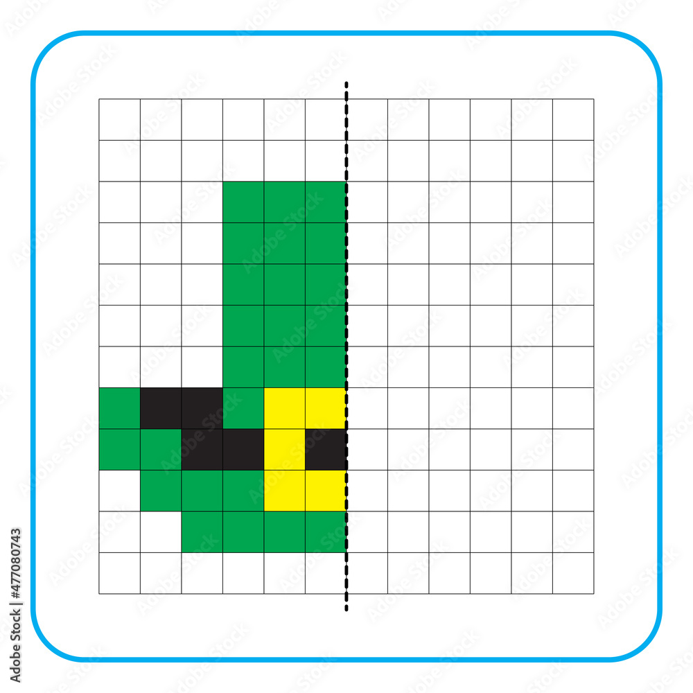 Picture reflection educational game for kids. Learn to complete ...