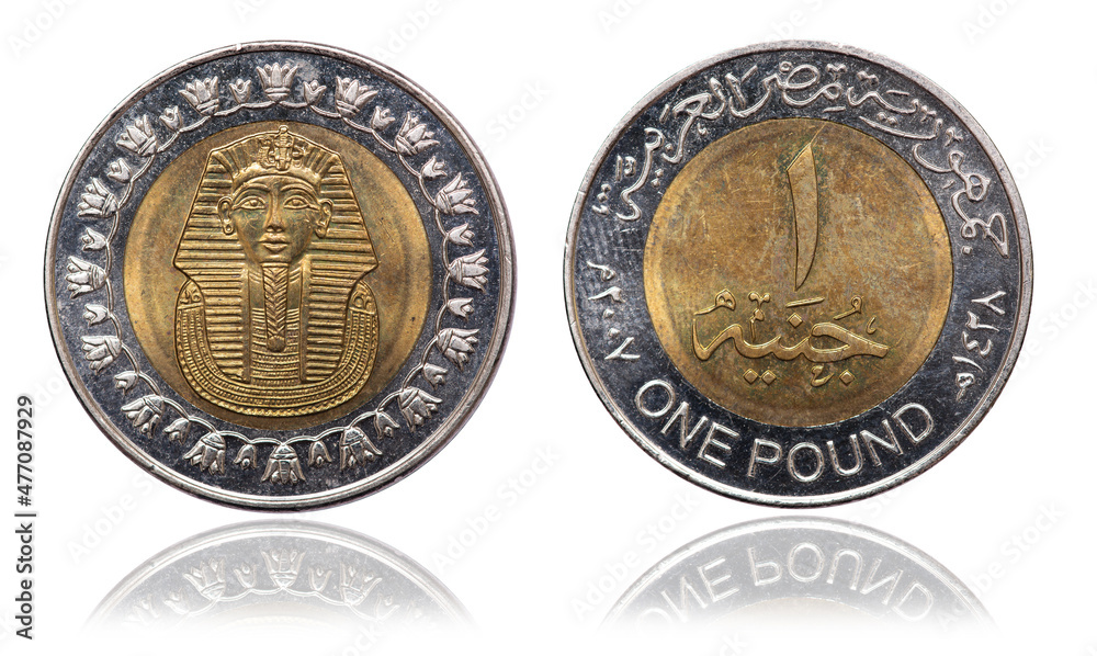 Coin one pound. Egypt. 2000 Stock Photo | Adobe Stock