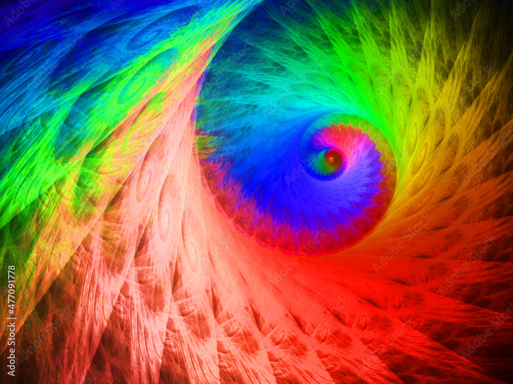 Creación de arte digital fractal compuesto de líneas coloridas ...