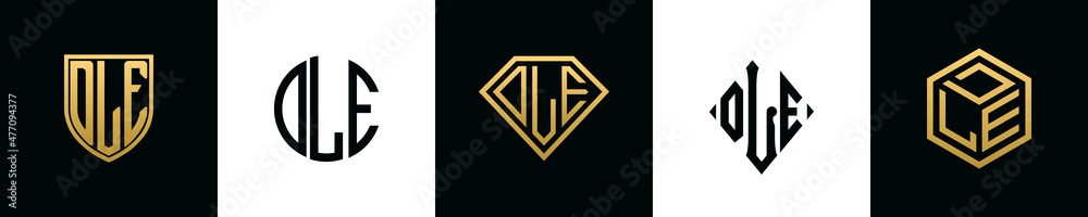 Initial letters DLE logo designs Bundle Stock Vector | Adobe Stock
