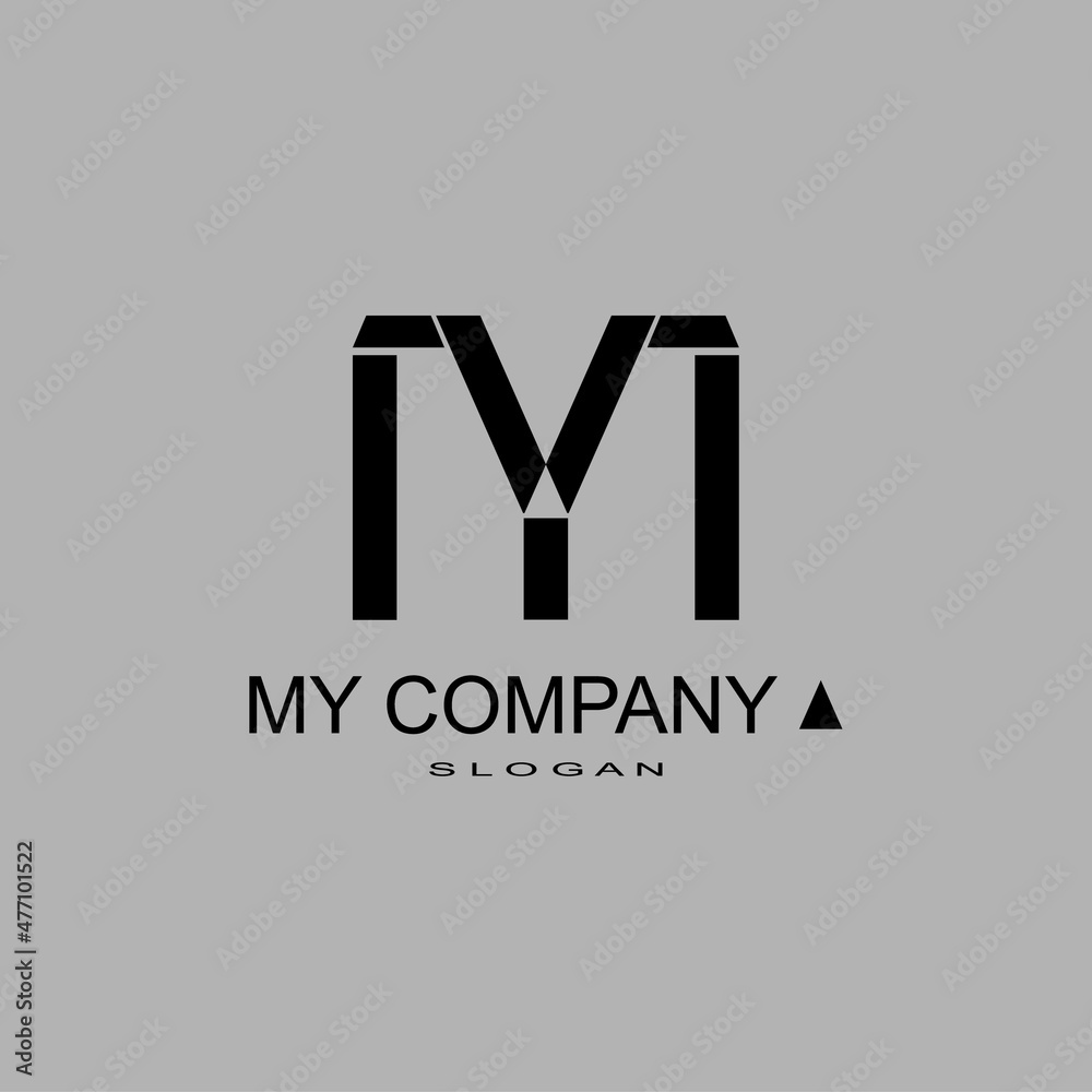 M and Y monogram combination elegant logo design vector template ...
