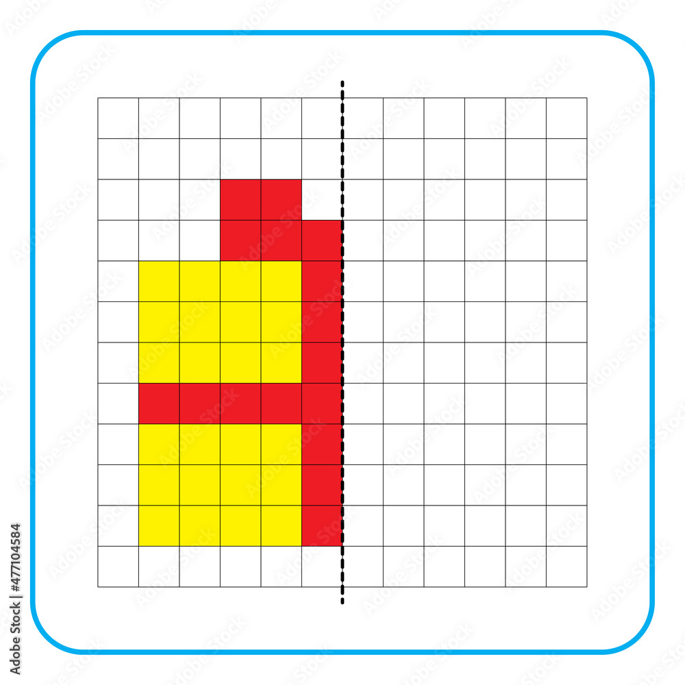 Picture reflection educational game for kids. Learn to complete ...