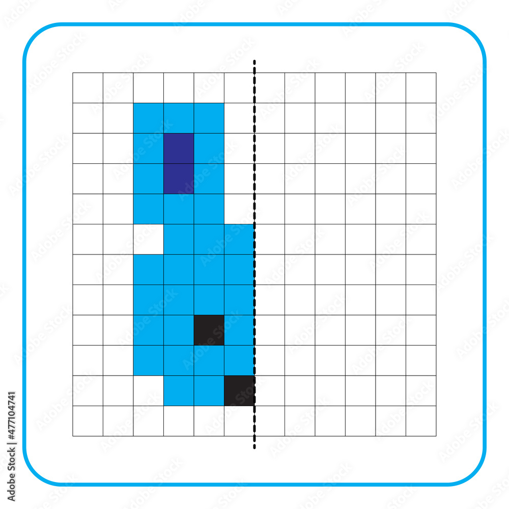 Picture reflection educational game for kids. Learn to complete ...