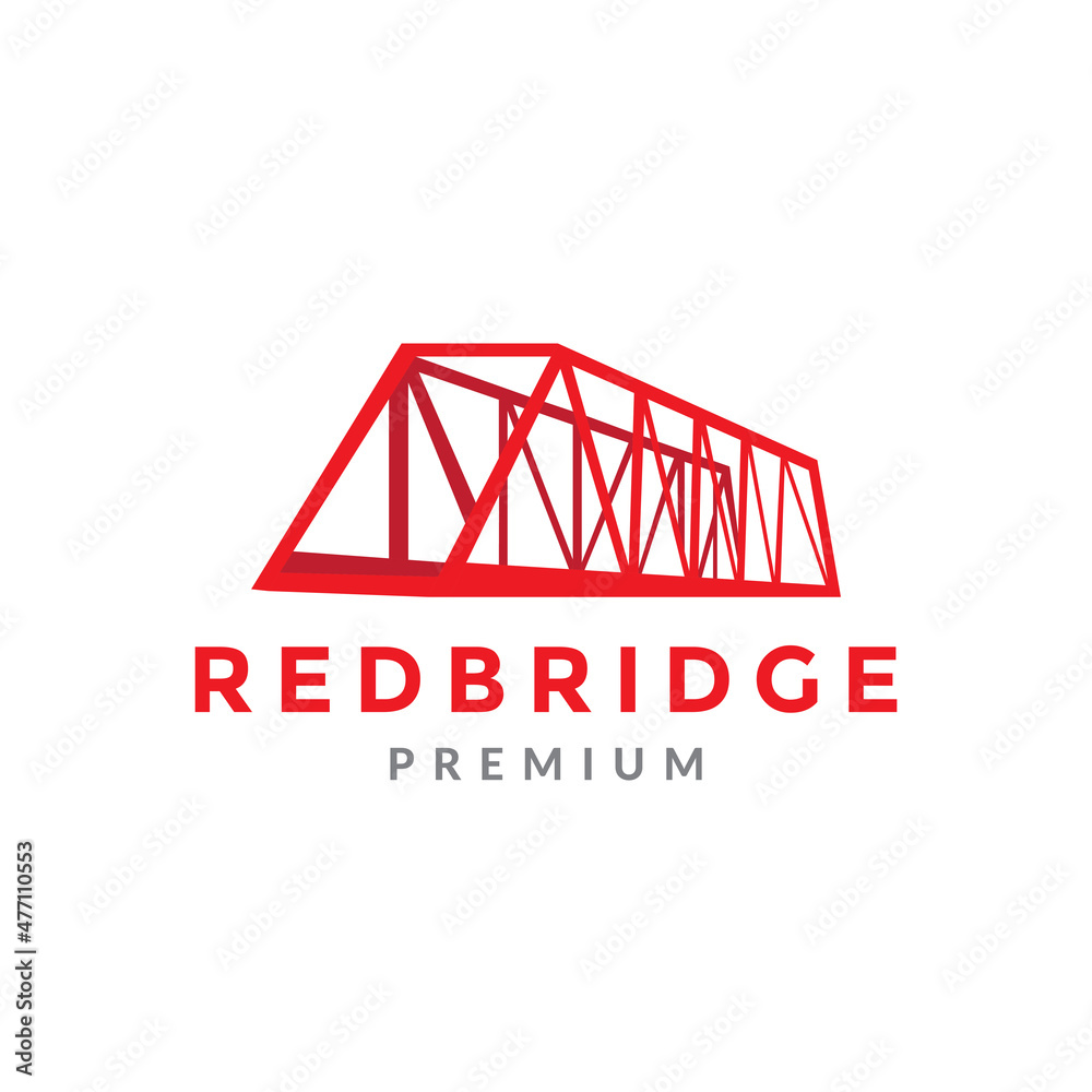 red bridge side view logo design vector graphic symbol icon sign ...