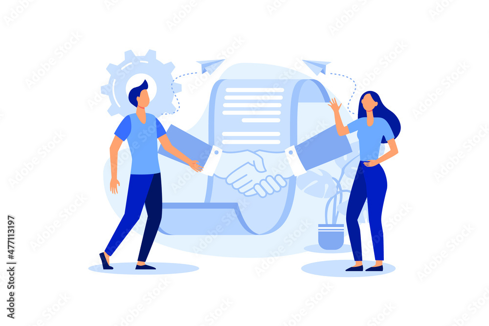 handshake, conclusion of a contract, successful partnership ...