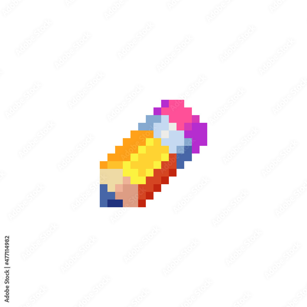 Vecteur Stock Pencil pixel art icon. Isolated vector illustration. Design for logo, sticker ...