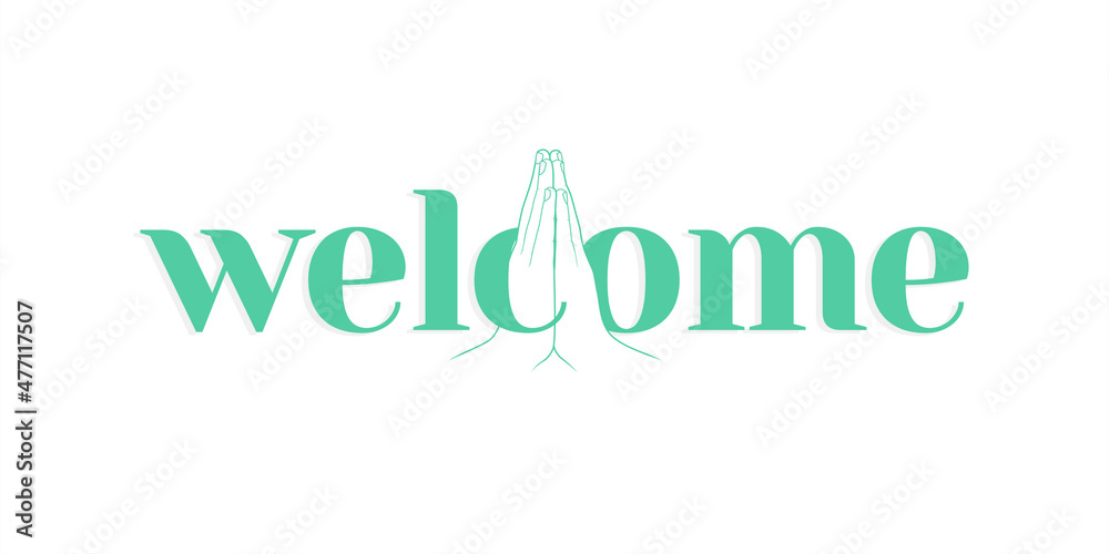Typographic Template Design of Welcome. Creative Calligraphy ow Welcome ...