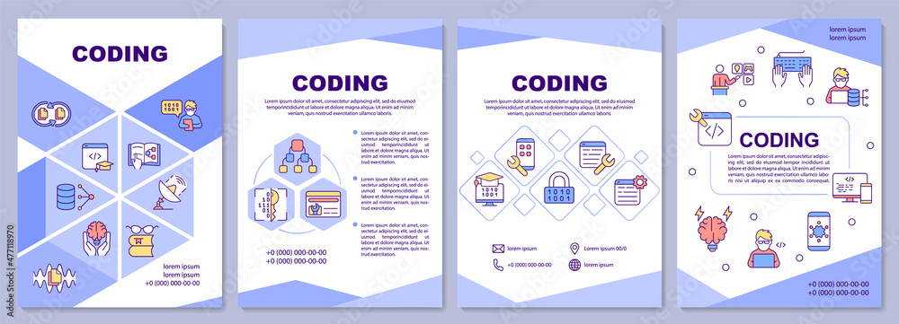Coding Brochure Template Programming Career Booklet Print Design With