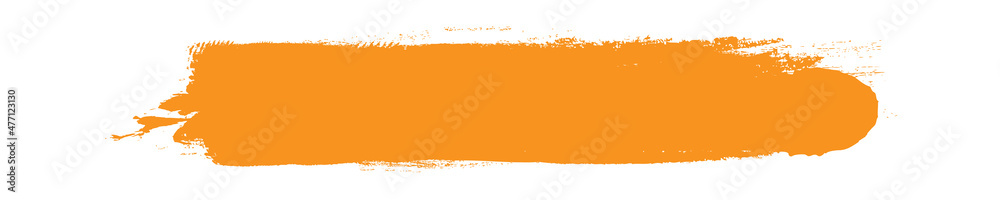 Orange brush stroke set isolated on white background. Trendy brush ...