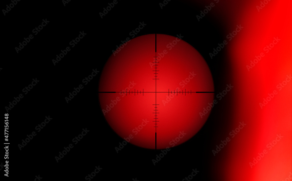 Rifle target crosshair against red background Stock Photo | Adobe Stock