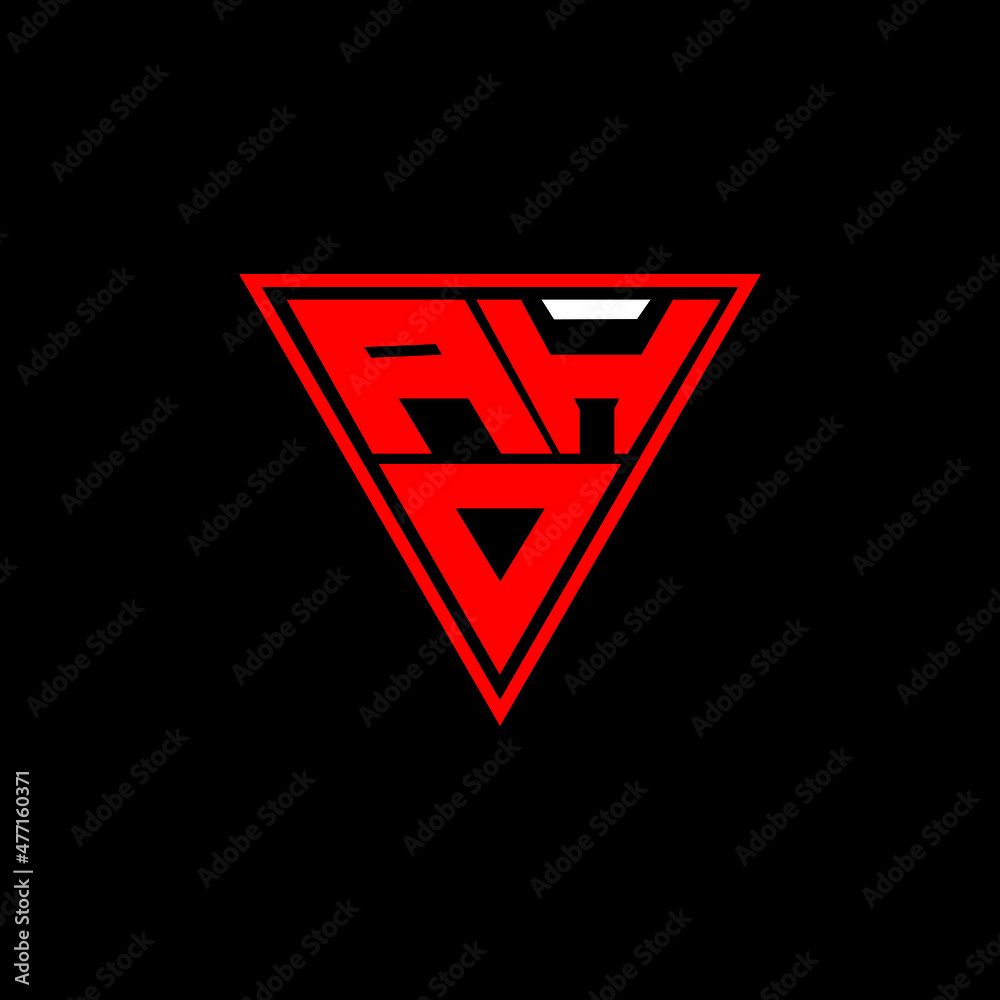AHO letter logo design on black background.AHO creative initials letter ...