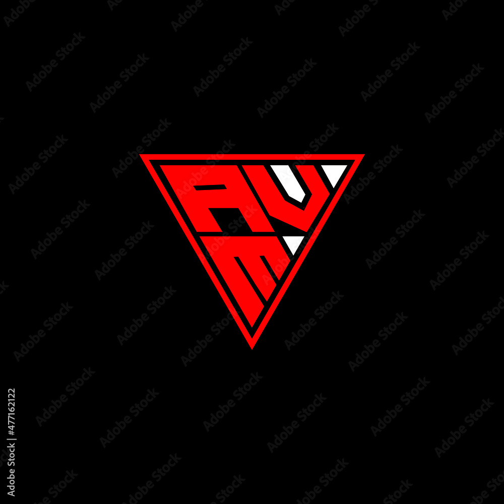 AVM letter logo design on black background.AVM creative initials letter ...