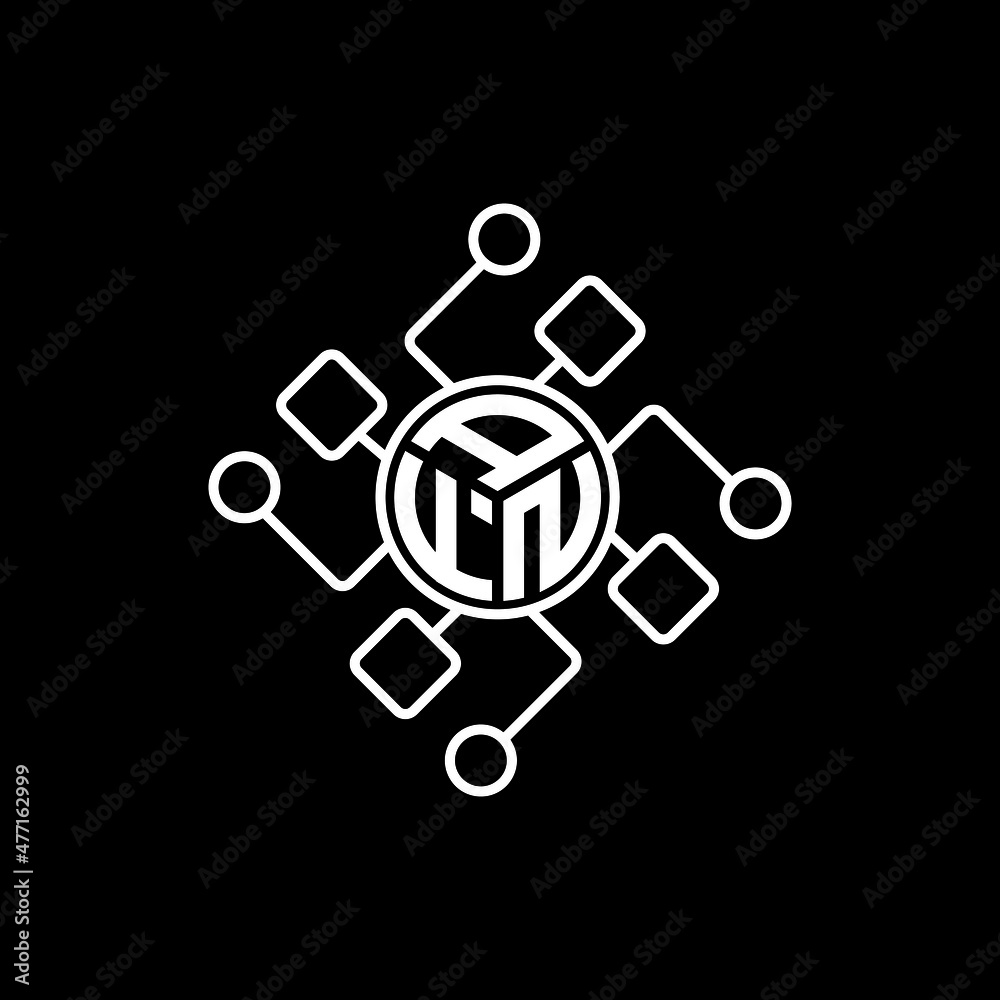 FAN letter logo design on black background. FAN circle letter logo ...