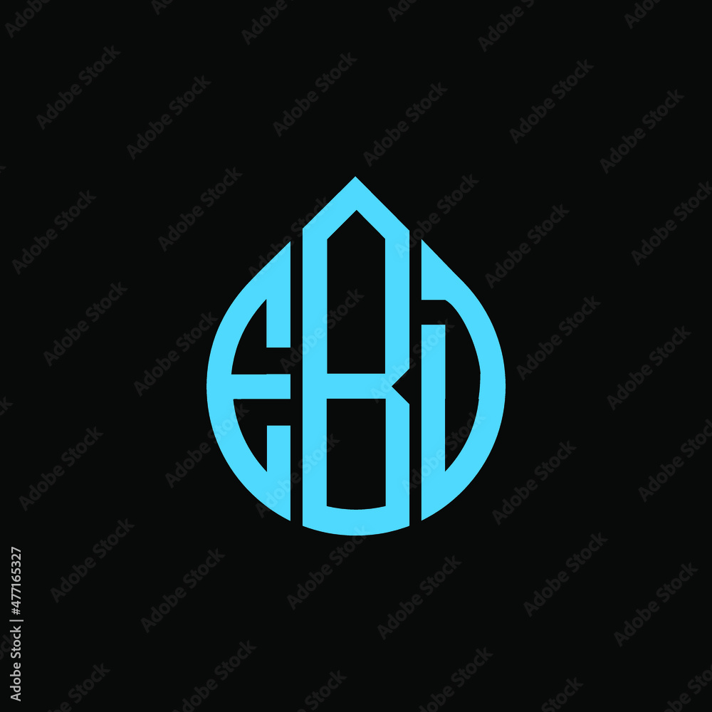 EBD letter logo design on black background. EBD circle letter logo ...