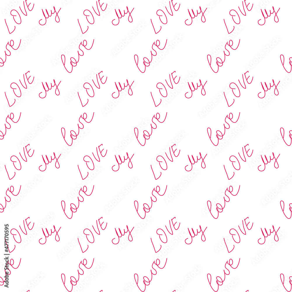 love you hearts romantic pattern illustration isolated on white. black ...