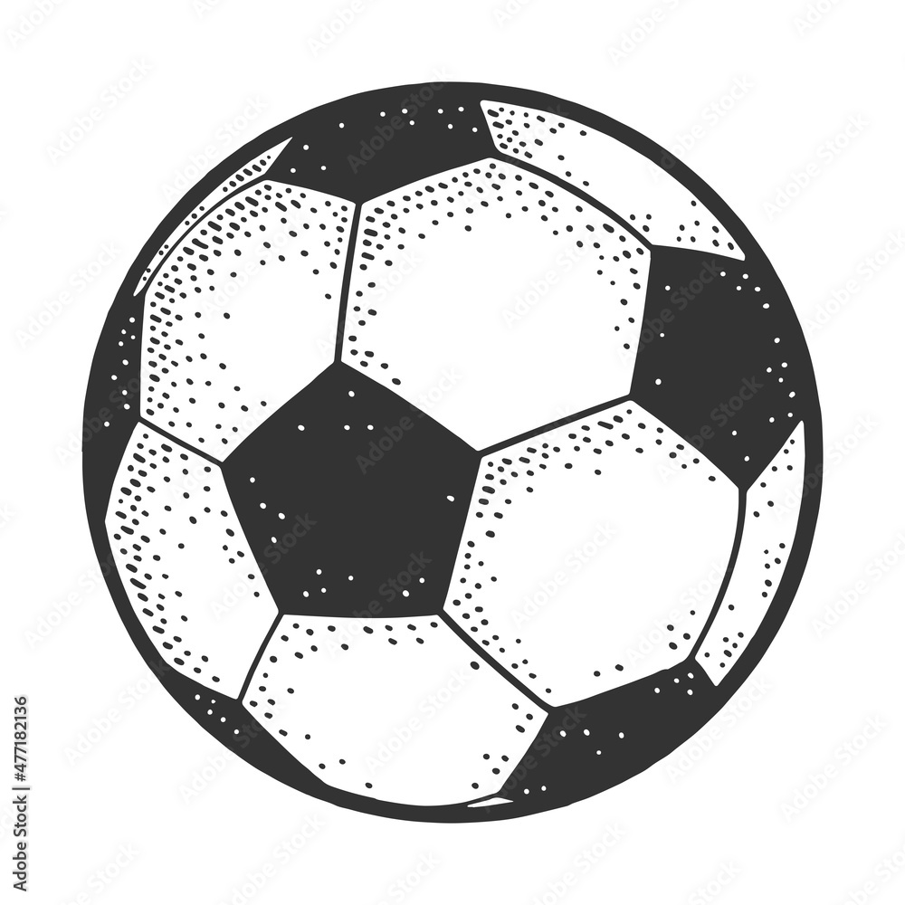 Soccer football ball sketch engraving vector illustration. T-shirt ...