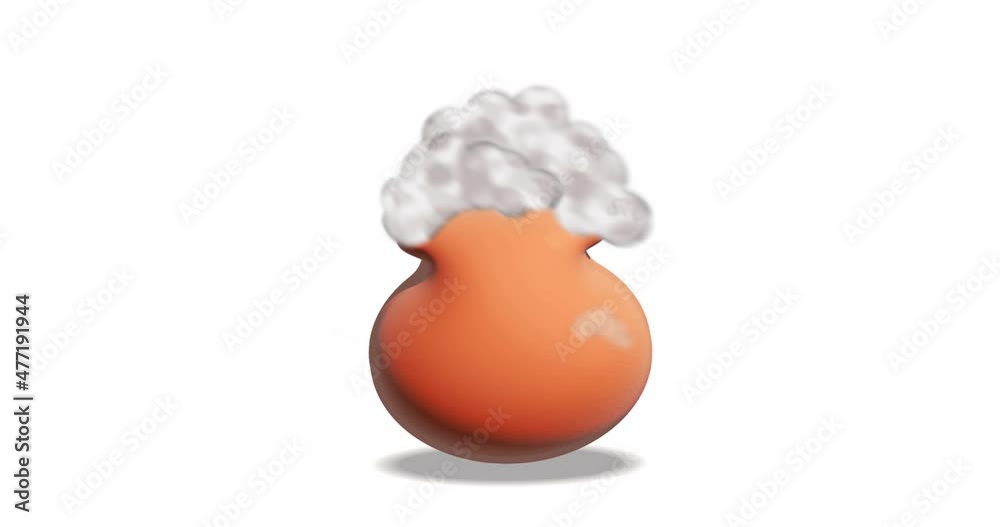 Pongal overflows in a Pongal pot on a white background in the animated ...