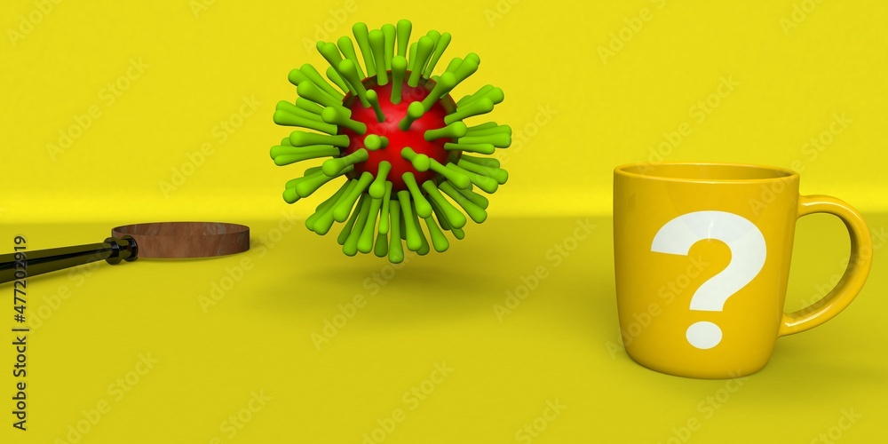 Cup,question mark and covid 19 Stock Illustration | Adobe Stock