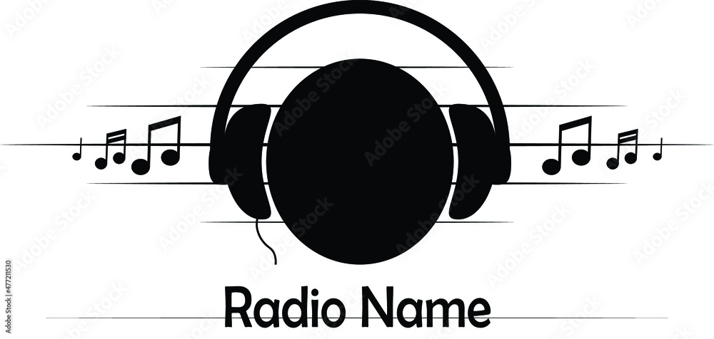 Elegant Logo for a radio station or radio show or a podcast in black ...